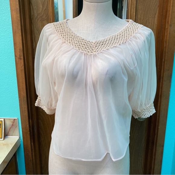 Vintage | Intimates & Sleepwear | Sheer Vintage Sleep Top | Poshmark